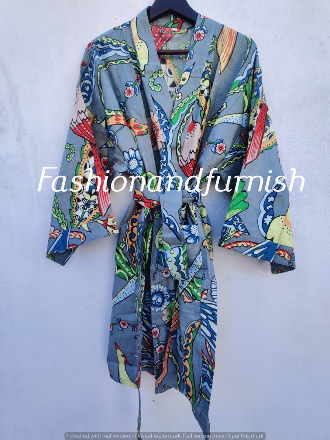 Robes Cotton Kimono Floral Print Kimono Soft and | Etsy India