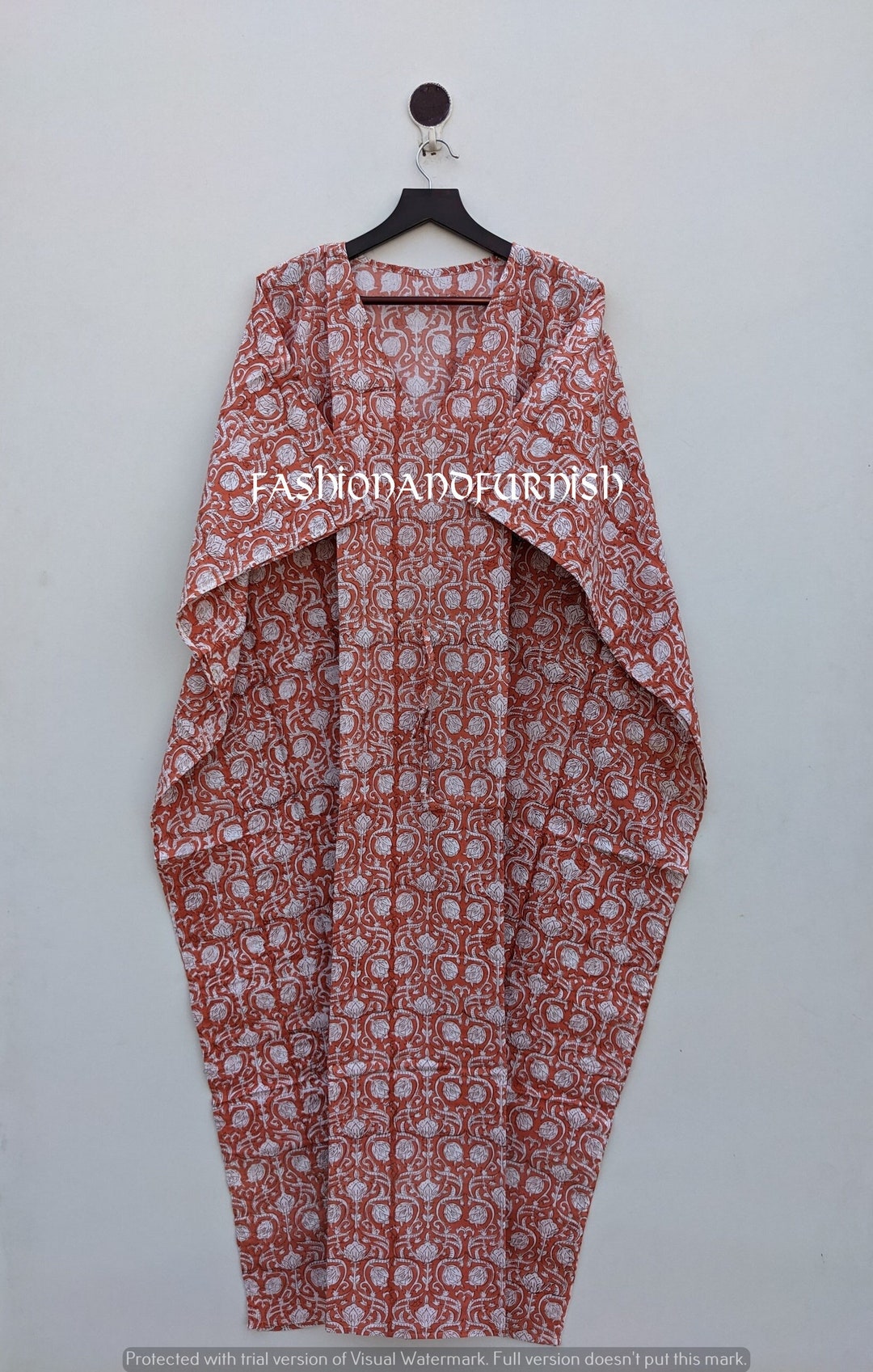 Cotton Kaftan, Indian Floral Kaftan, Long Caftan, Indian Kaftan, Maxi ...
