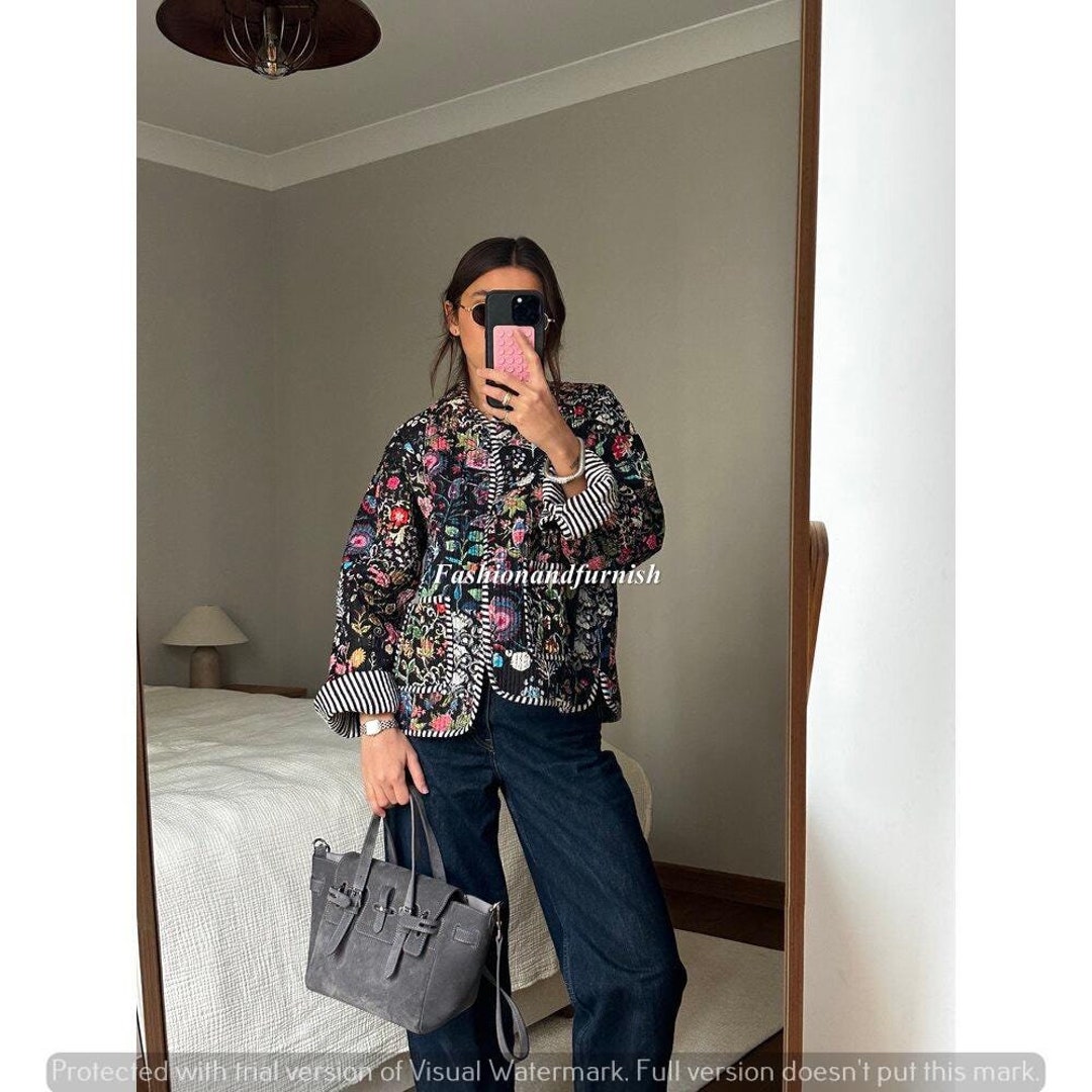 Handmade Patchwork Cotton Jacket: Floral Print Quilted Coat - Etsy