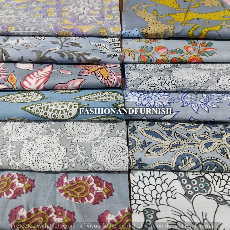 Hand Printed Fabric - Etsy