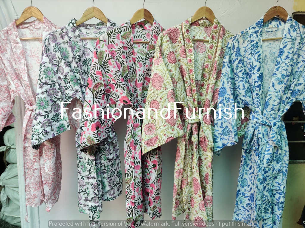 EXPRESS DELIVERY Cotton Kimono Robes Floral Print Kimono Soft | Etsy