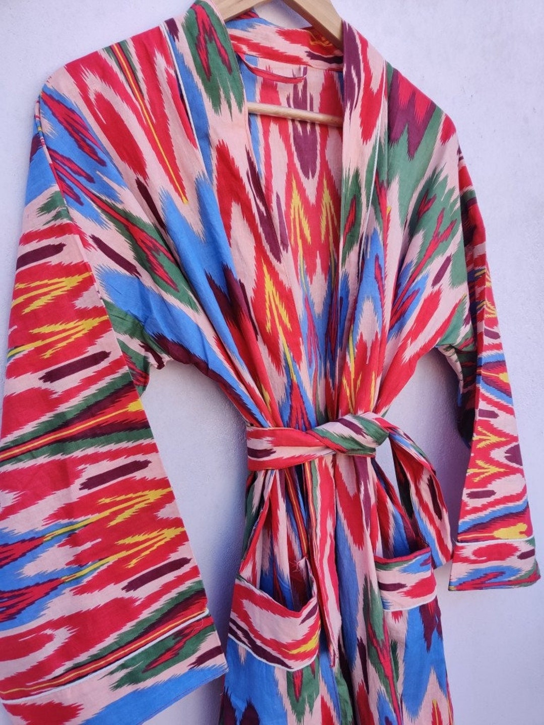 Handwoven Uzbek Ikat Robe: Hand-dyed Cotton/silk Kaftan - Etsy