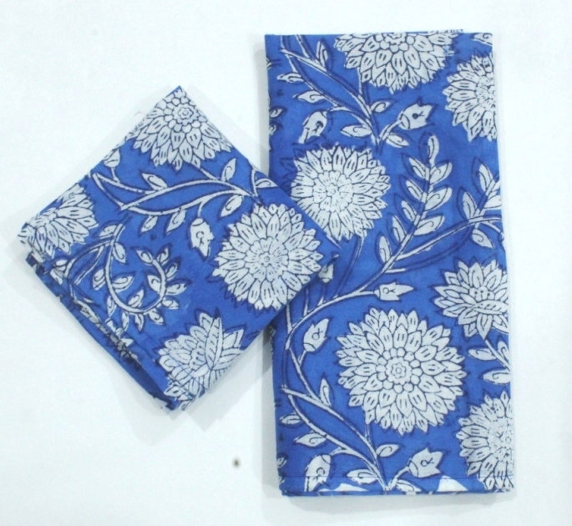 Soft Cloth Cotton Block Print Napkins Set of 5 Same Prints / | Etsy