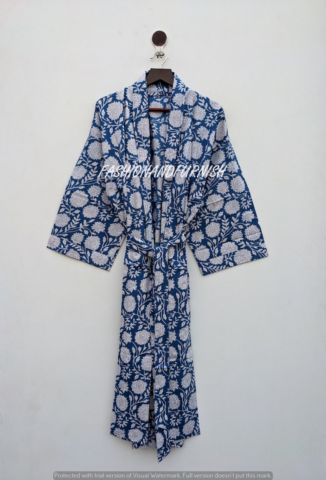 Men’s Cotton Block Print House Robe Kimono Cotton Men's Customized ...