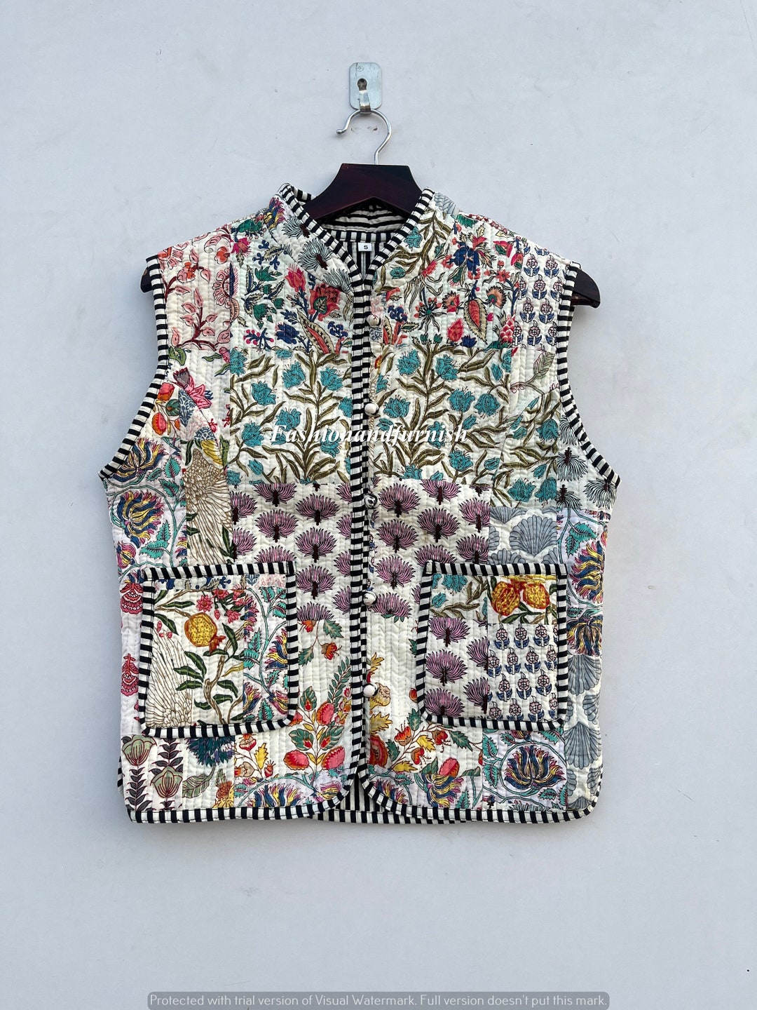 Patchwork Quilted Jackets Cotton Floral Bohemian Style Fall Winter ...