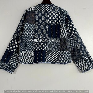 Indigo Blue Handmade Patchwork Jackets, Indian Cotton Handmade Winter ...