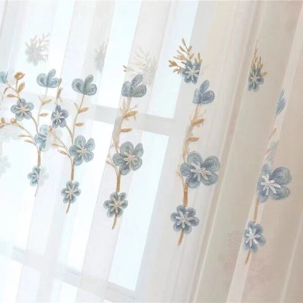 Embroidered Curtains - Etsy