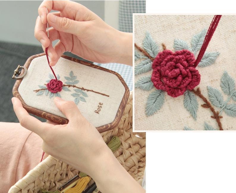 Embroidery Kit Beginner Modern Flower Hand Special Embroidery | Etsy