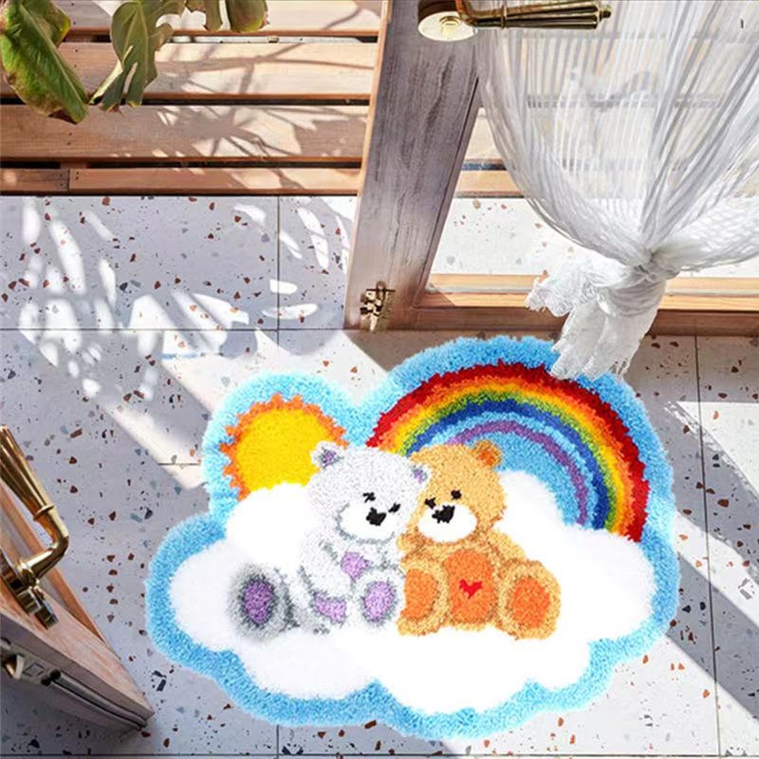 Lovely Bear Latch Hook Rug Kits Carpet Needlework Button - Etsy