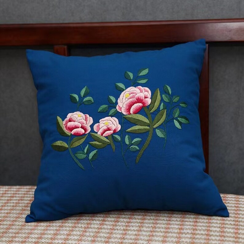 Pillow Embroidery Kitbeginner Embroidery Kit Pillowcushion - Etsy