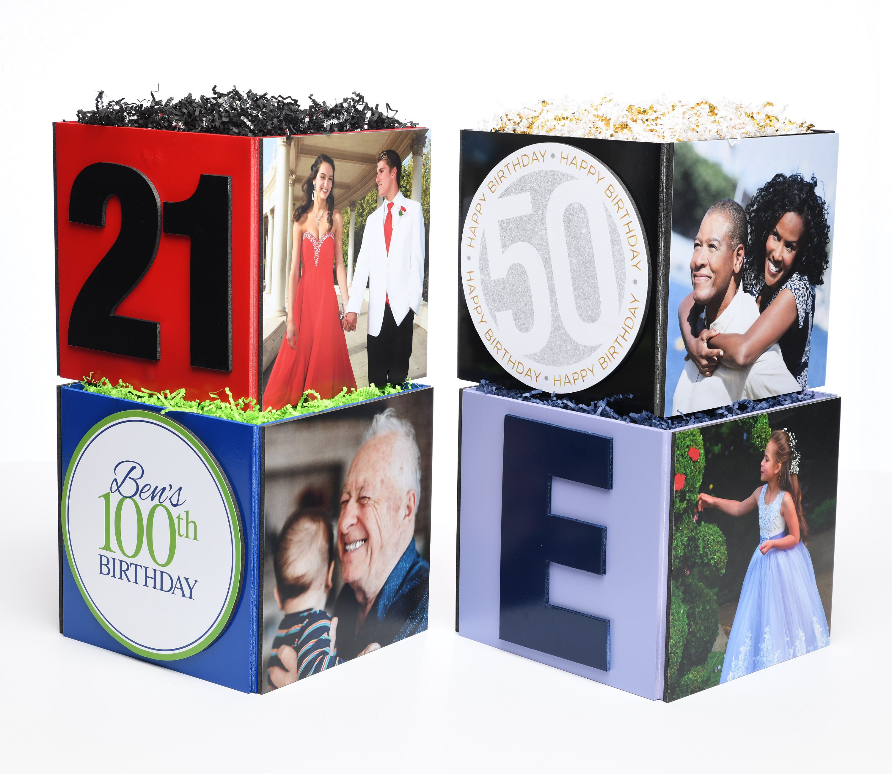 Custom Birthday Photo Cube Gift or Centerpiece Event Decor - Etsy