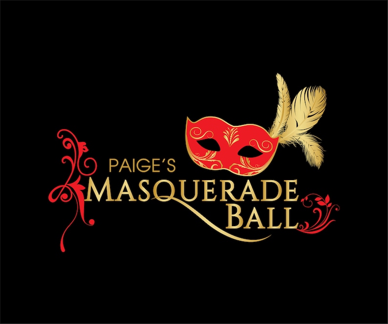 Customizable Masquerade Themed Logo - Etsy