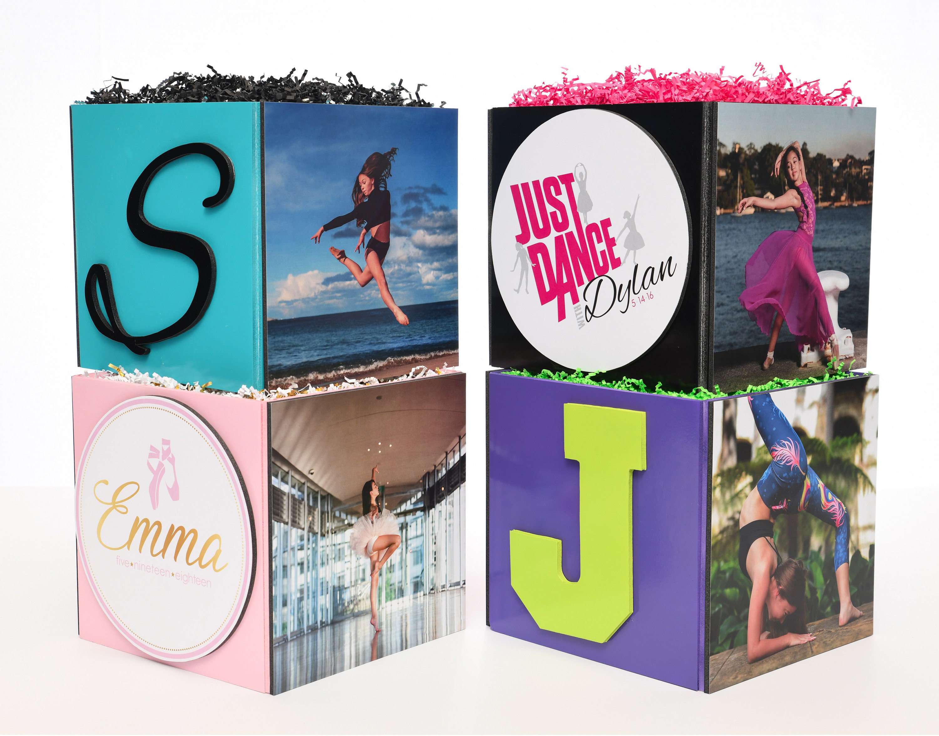 Custom Dance Ballet Photo Cube Centerpiece for Birthday Party Bat ...