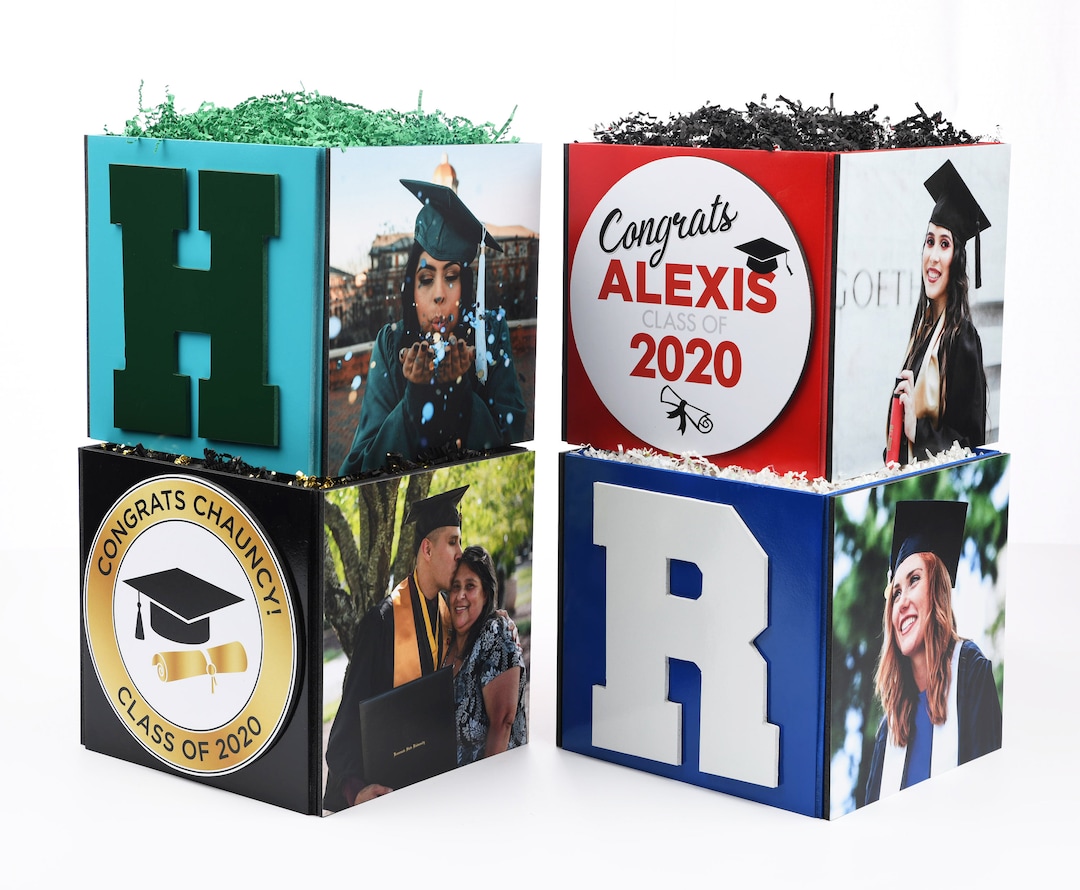 Custom Graduation Photo Cube Gift Centerpiece for Party Event Decor - Etsy