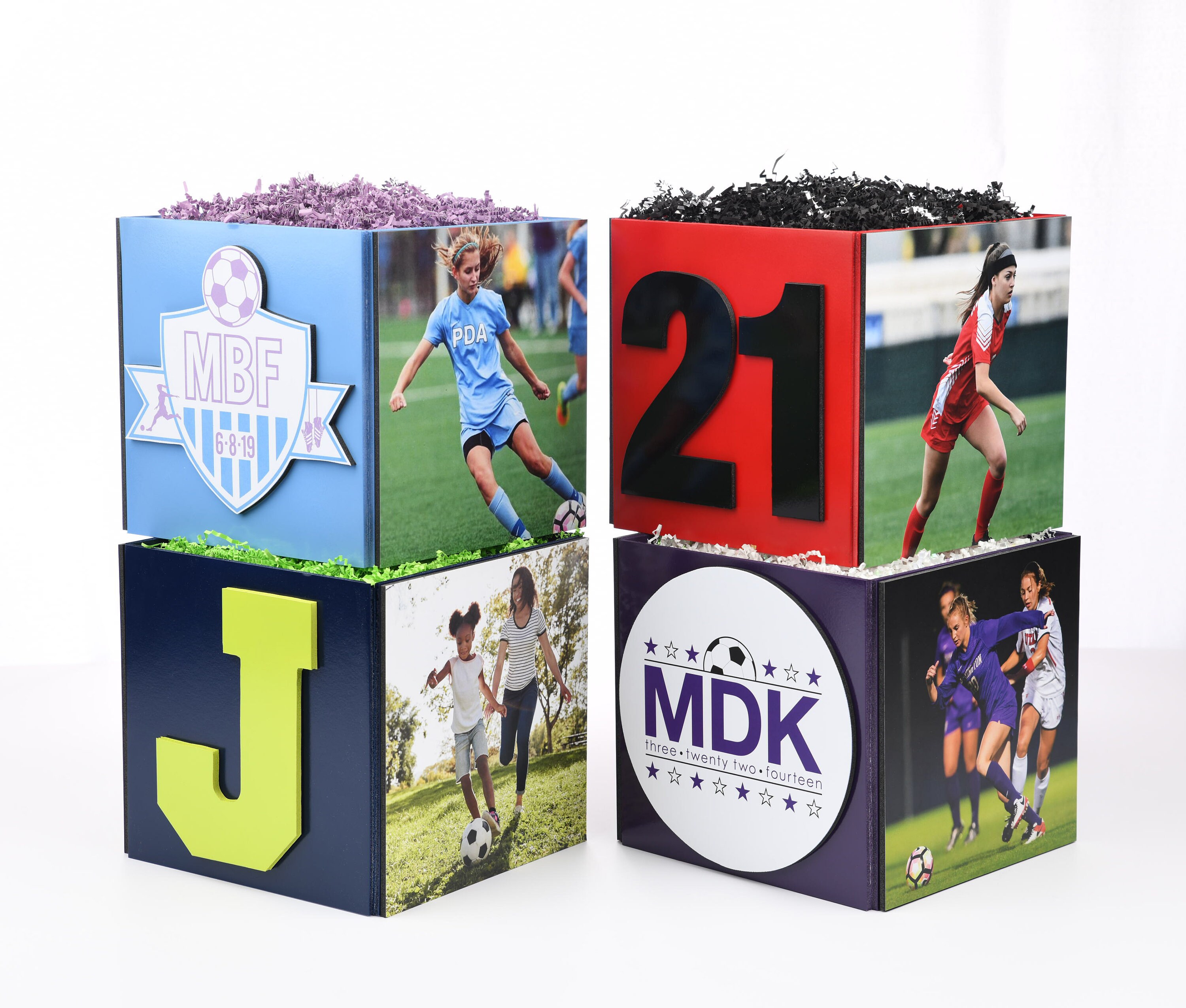Custom Soccer Photo Cube Centerpiece for Birthday Party Event Decor - Etsy