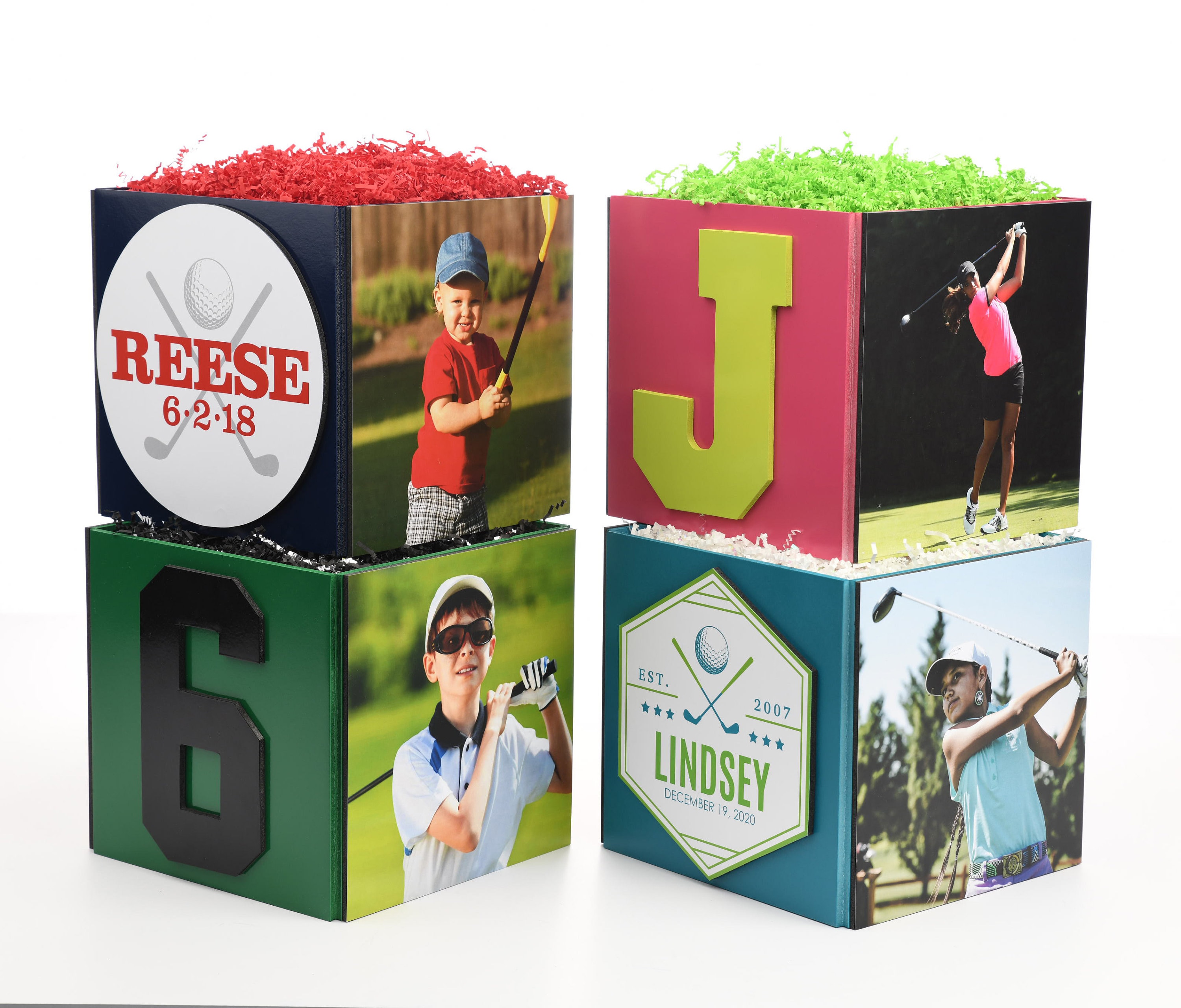 Custom Golf Photo Cube Centerpiece for Birthday Party Event Decor - Etsy