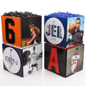 Custom Basketball Photo Cube Centerpiece for Birthday Party Event Decor ...