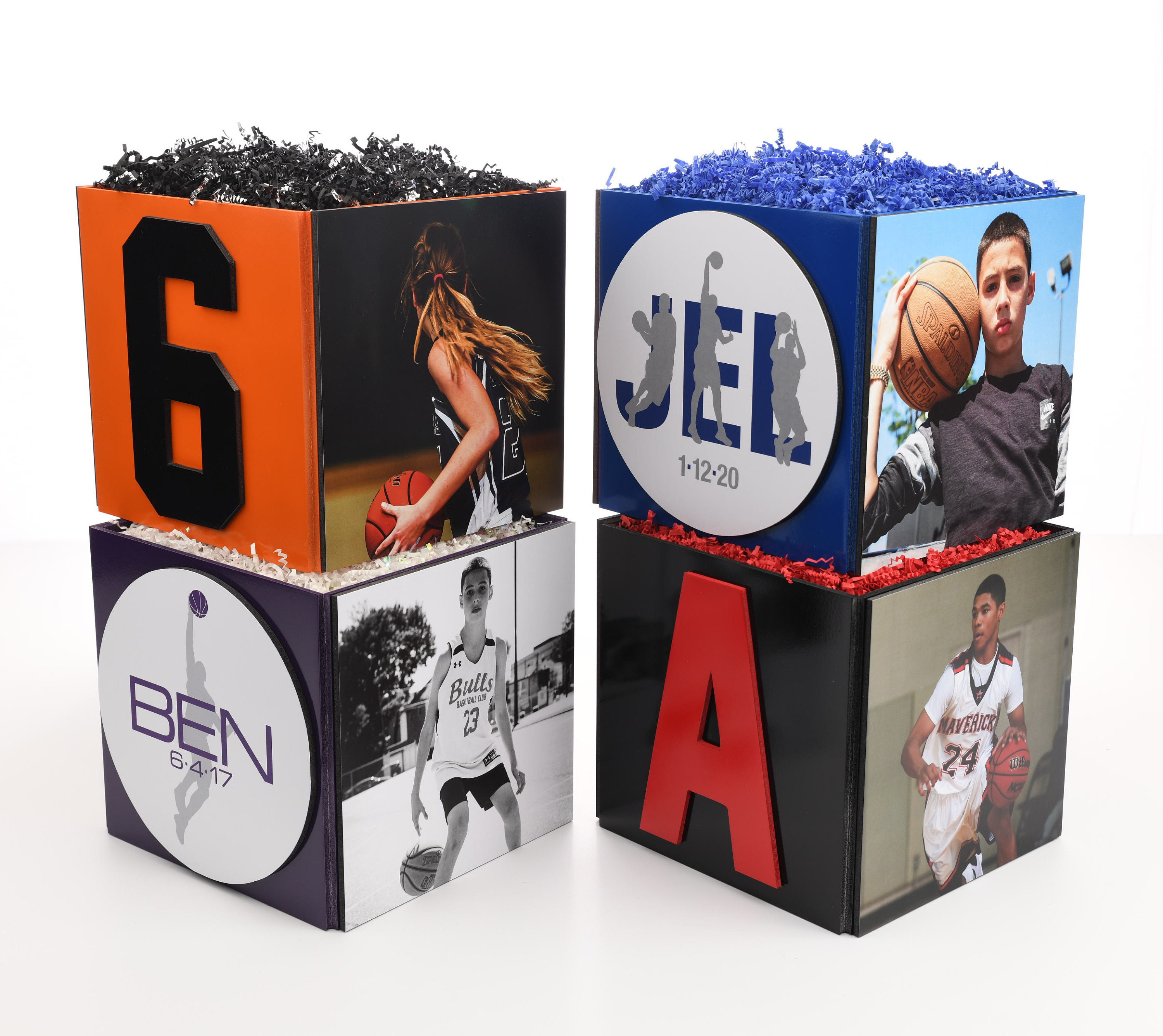 Custom Basketball Photo Cube Centerpiece for Birthday Party - Etsy