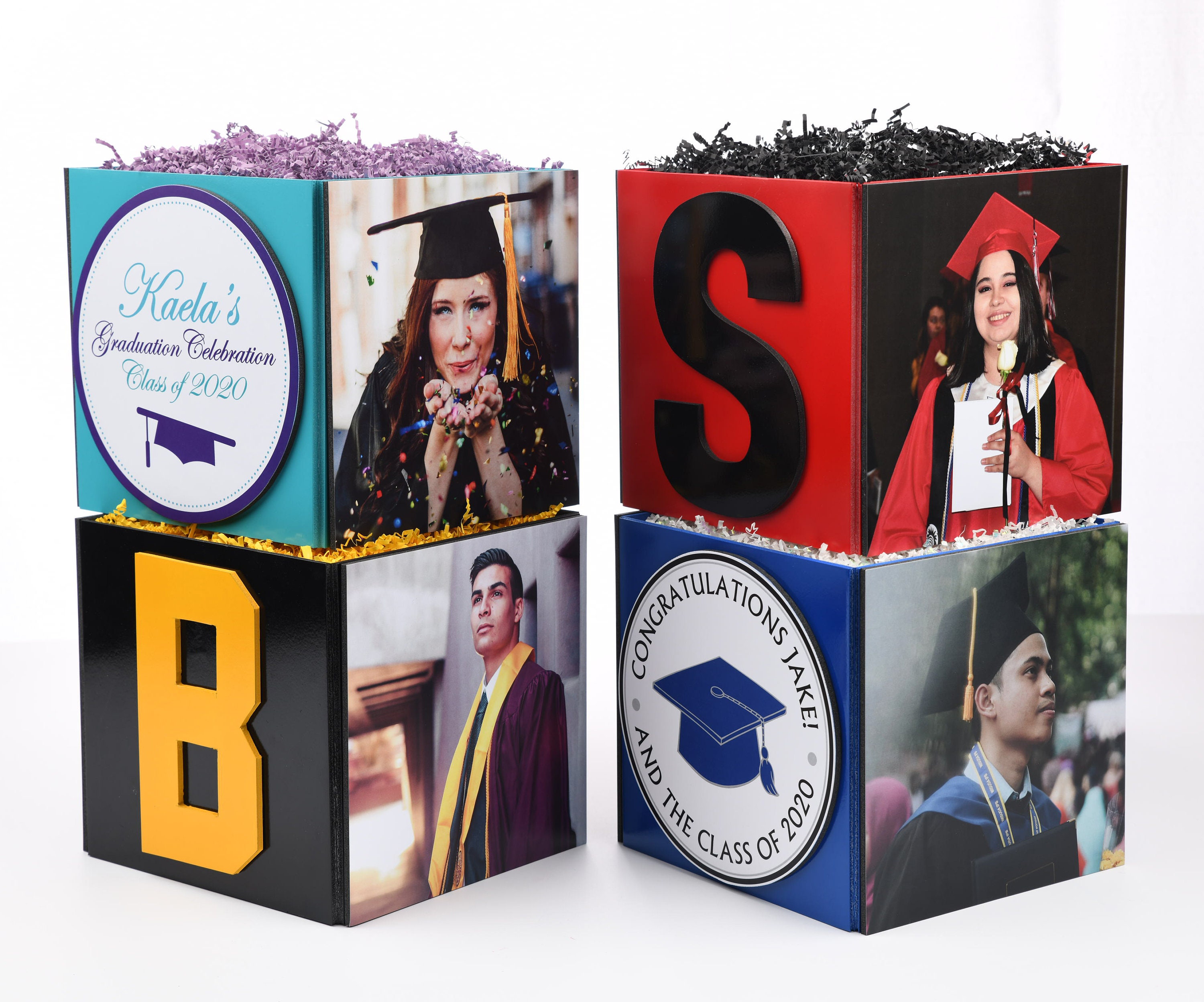 Custom Graduation Photo Cube Gift Centerpiece for Party Event Decor - Etsy