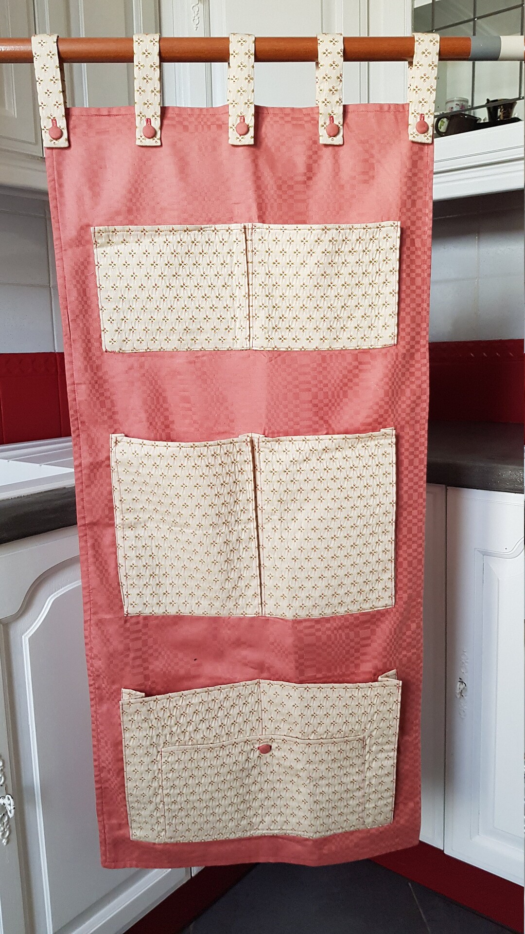 Large Wall-mounted Pocket in Textured Cotton Fabric - Etsy