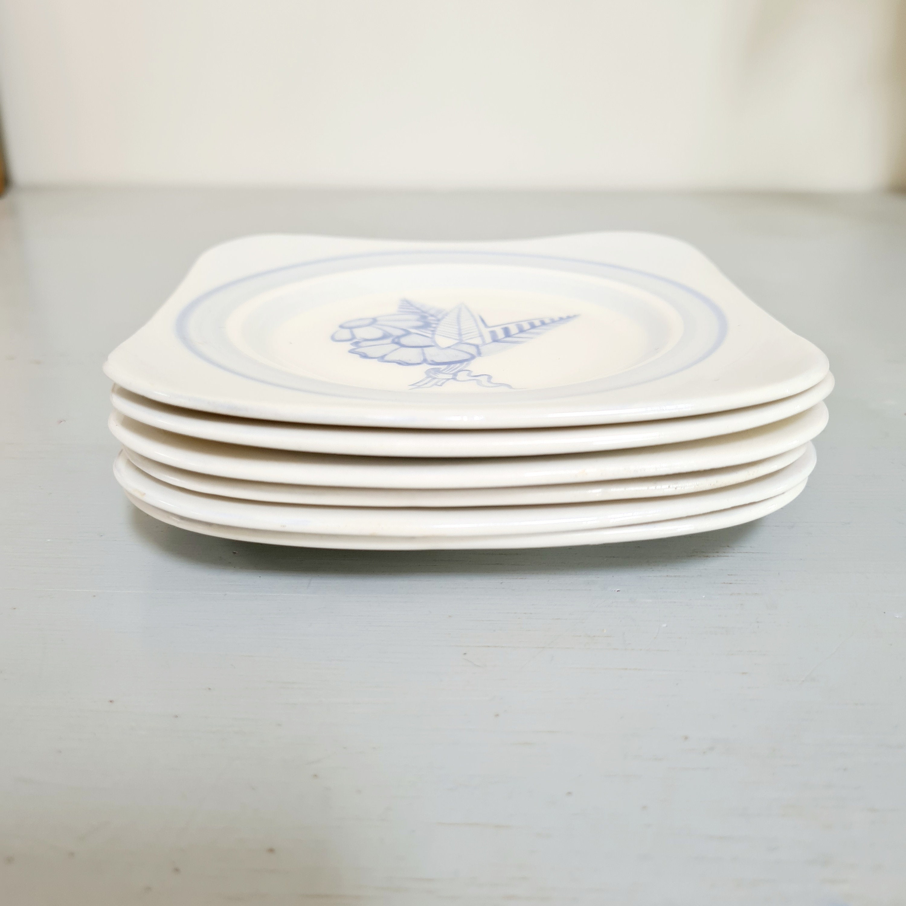 Set of Six Hand Painted Art Deco Tea Plates Grays's | Etsy