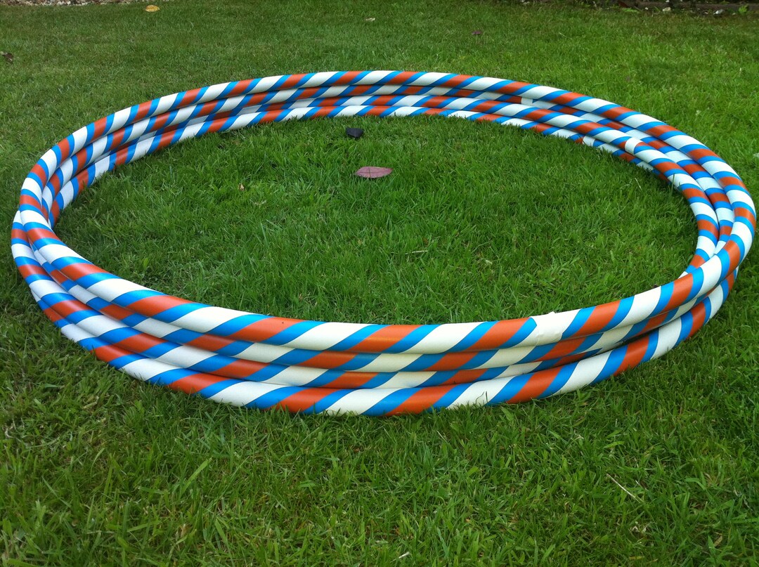 Adult Hoola Hula Hoop 41" or 38" Orange & White With Ebooklet of Moves ...