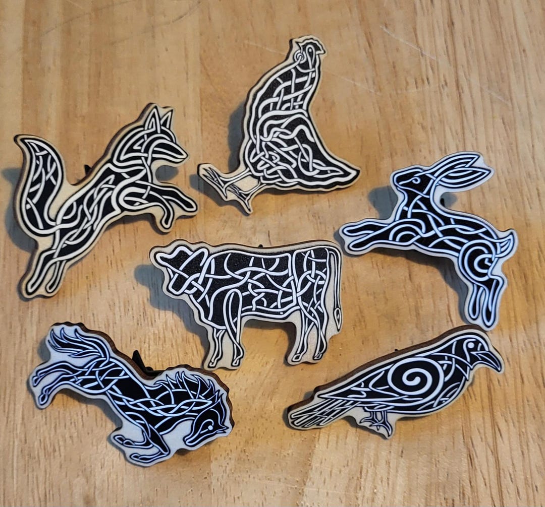 Celtic Animals Wooden Pins - Etsy