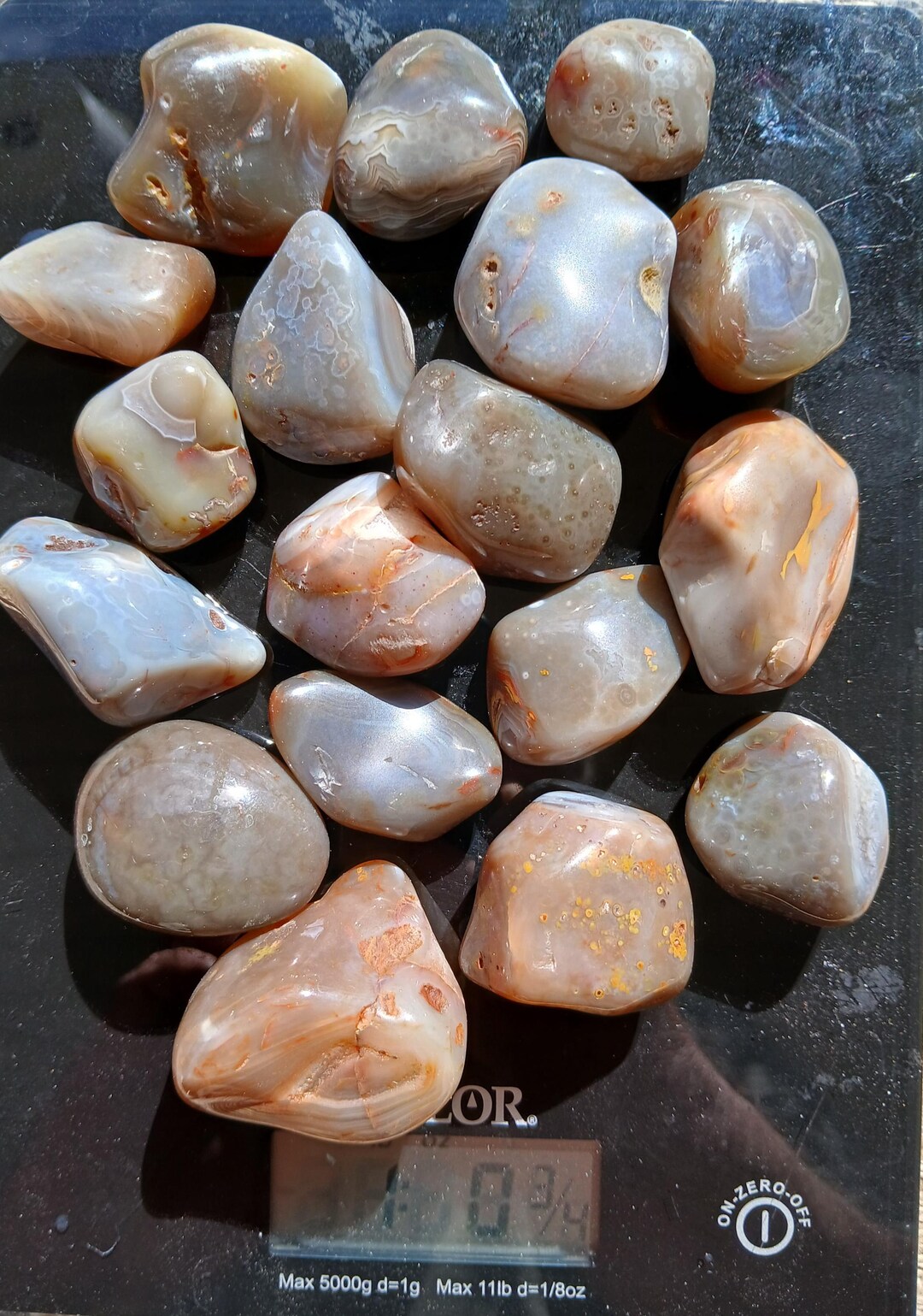 One Pound 1lb Large Tumbled Polished Gray Tone Lake Superior Agates lot ...