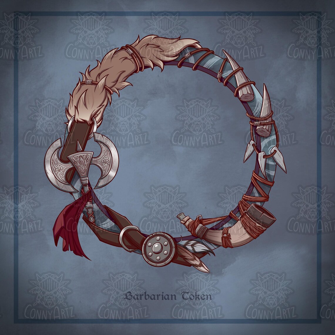 Barbarian D&D Token Frame/digital Token/tabletop/dungeons and Dragons ...