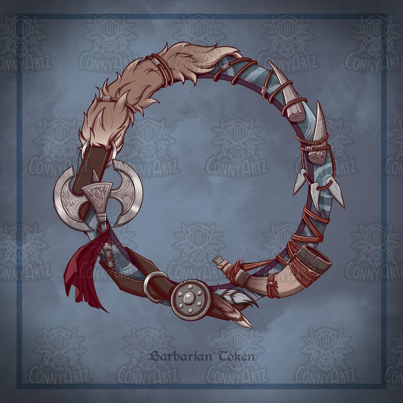 Barbarian D&D Token Frame/digital Token/tabletop/dungeons and Dragons ...