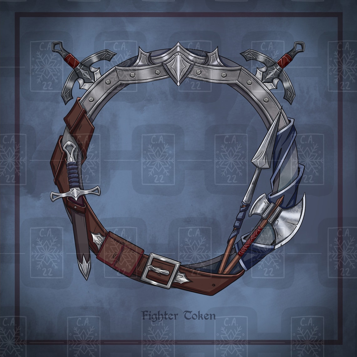 Fighter D&D Token Frame/digital Token/tabletop/dungeons and Dragons ...