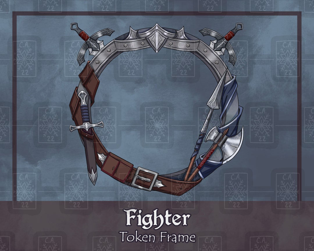 Fighter D&D Token Frame/digital Token/tabletop/dungeons and Dragons ...