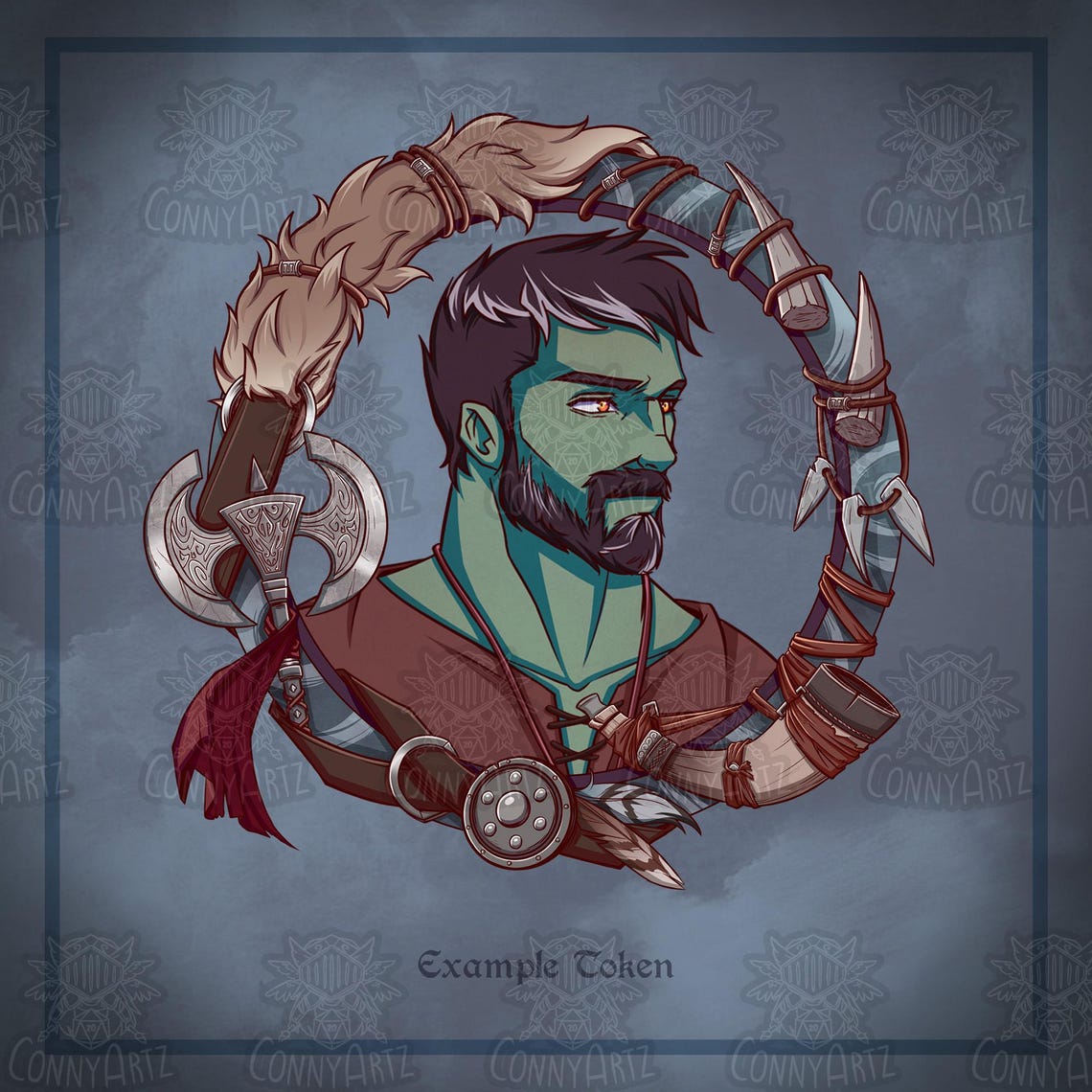 Barbarian D&D Token Frame/digital Token/tabletop/dungeons and Dragons ...