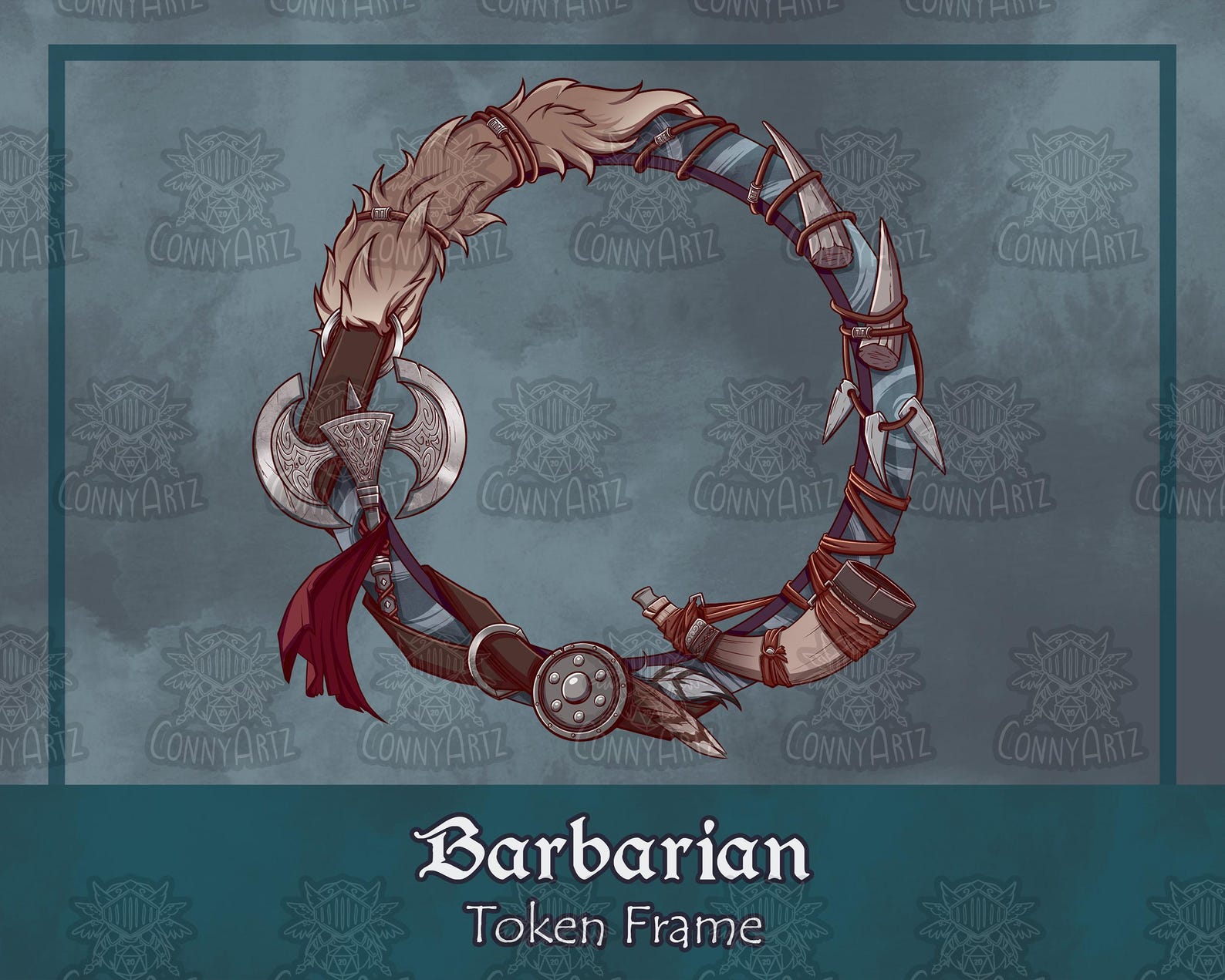 Barbarian D&D Token Frame/digital Token/tabletop/dungeons and Dragons ...