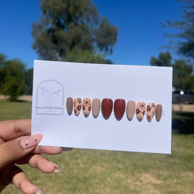 Fall Press on Nails - Etsy