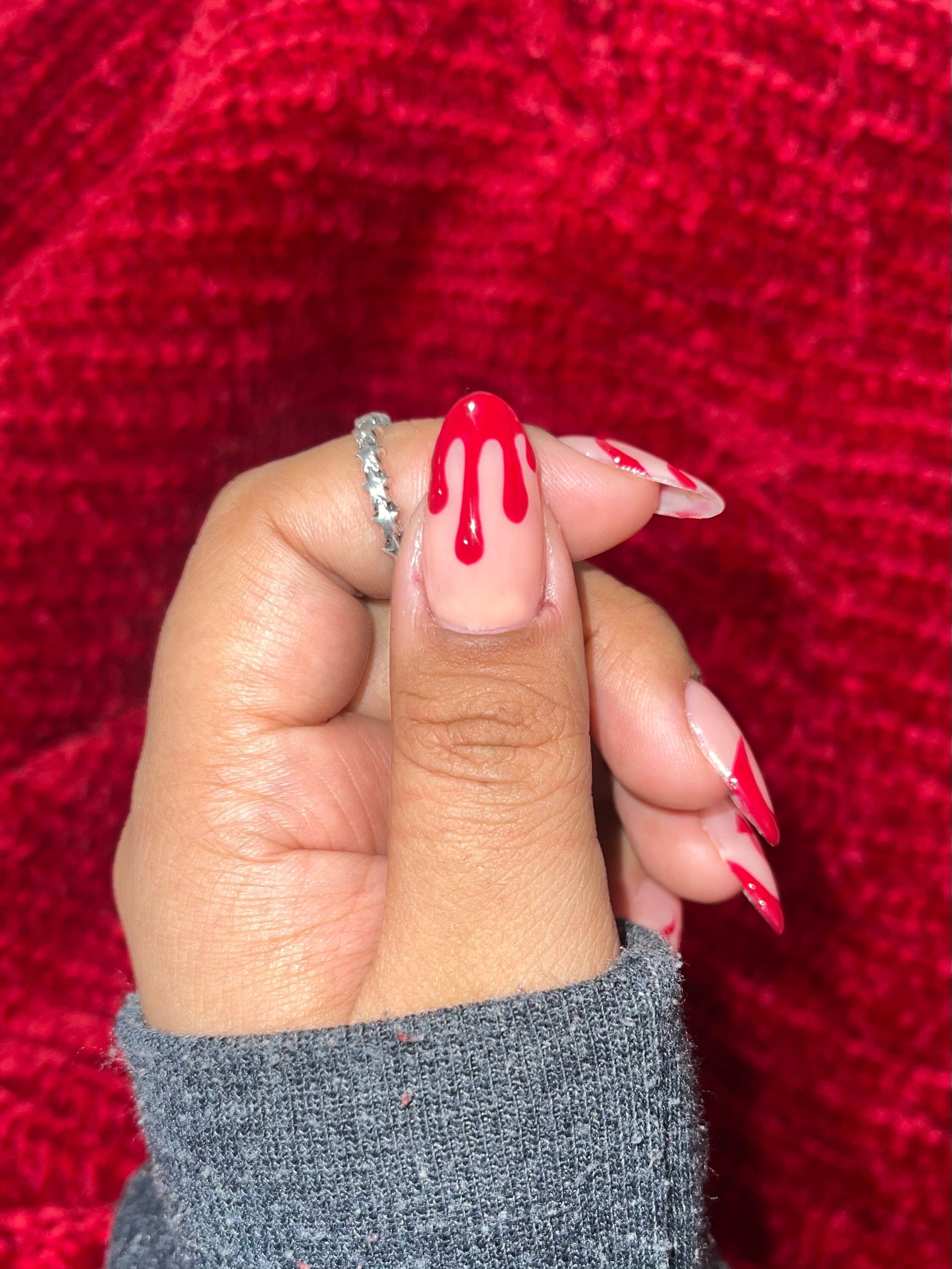 Halloween Red Devil Fiery Blood Gel Press on Nails - Etsy