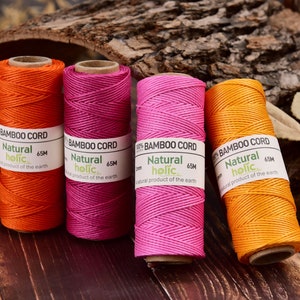 65meters Polished BAMBOO CORD 1.0MM Dia. 100% BAMBOO Yarn 20lb Test ...