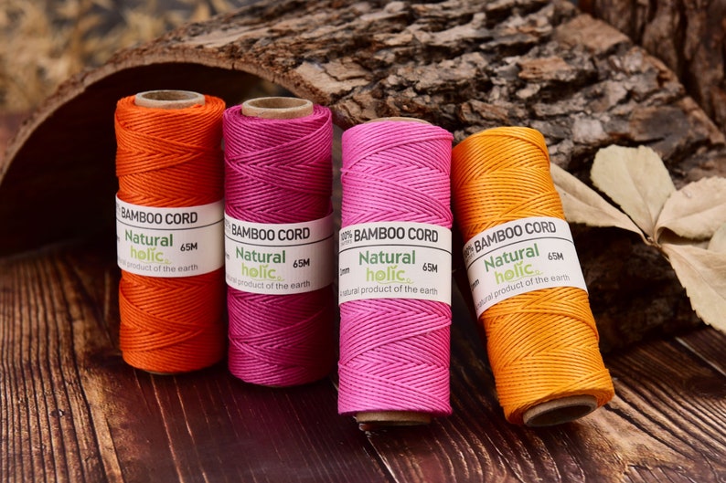65meters Polished BAMBOO CORD 1.0MM Dia. 100% BAMBOO Yarn 20lb - Etsy