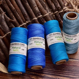 65meters Polished BAMBOO CORD 1.0MM Dia. 100% BAMBOO Yarn 20lb Test ...