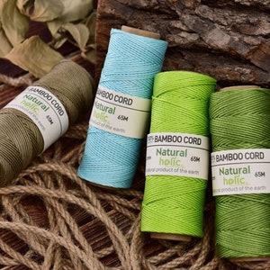 65meters Polished BAMBOO CORD 1.0MM Dia. 100% BAMBOO Yarn 20lb Test ...
