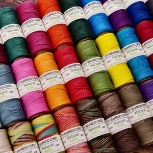 65meters Polished BAMBOO CORD 1.0MM Dia. 100% BAMBOO Yarn 20lb Test ...