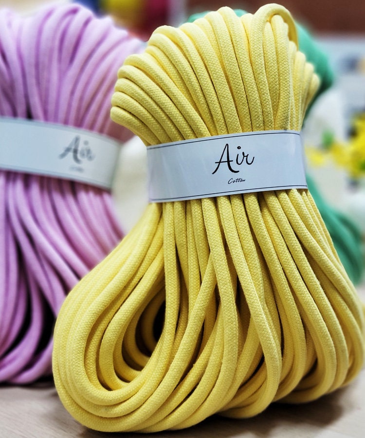 6.0mm Chunky Braid Cotton Cord Macrame Rope Bag Making Rope 50yards a ...