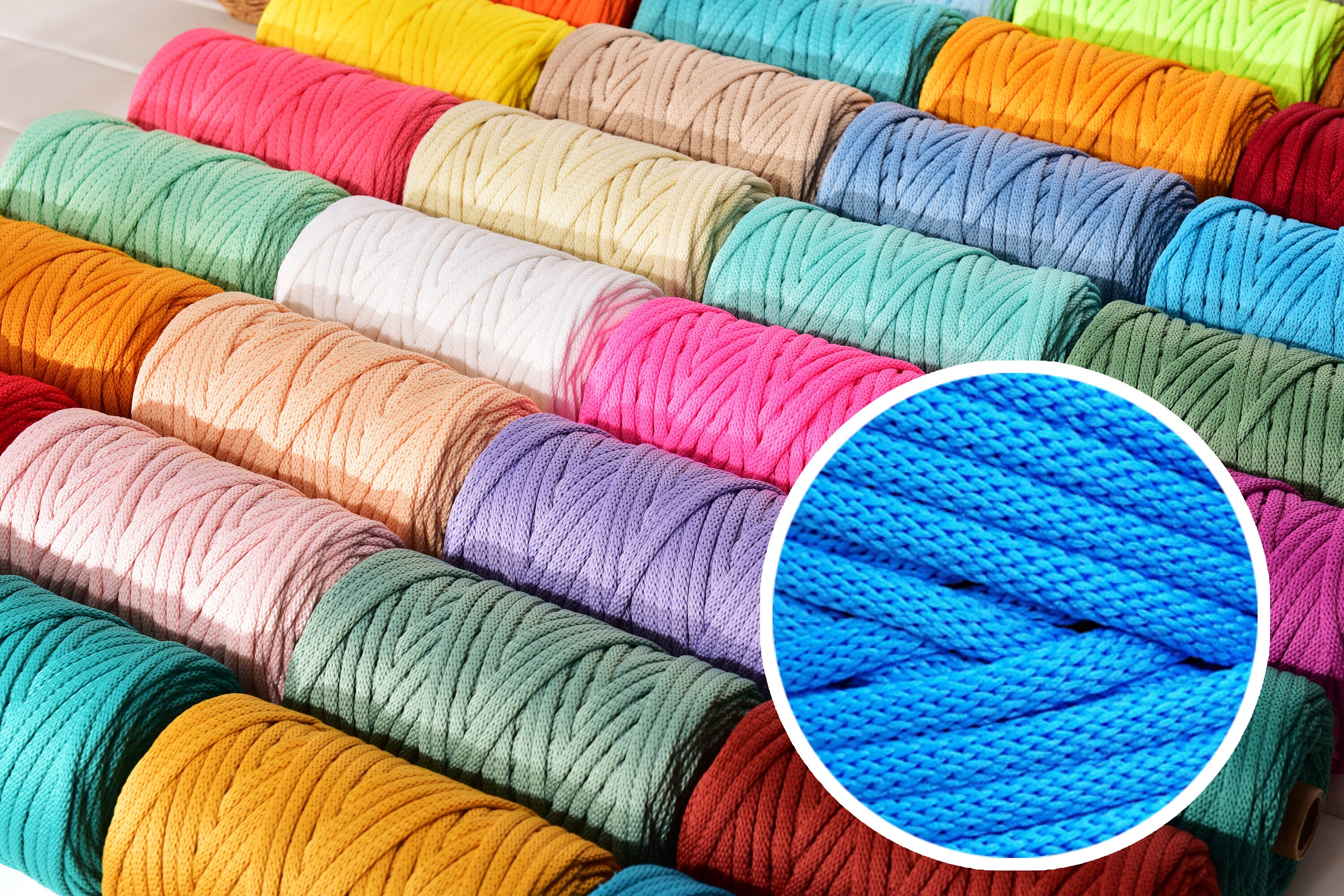 6.0MM Soft Polyester String Knitting Cord 70yards a Full Roll Perfect ...