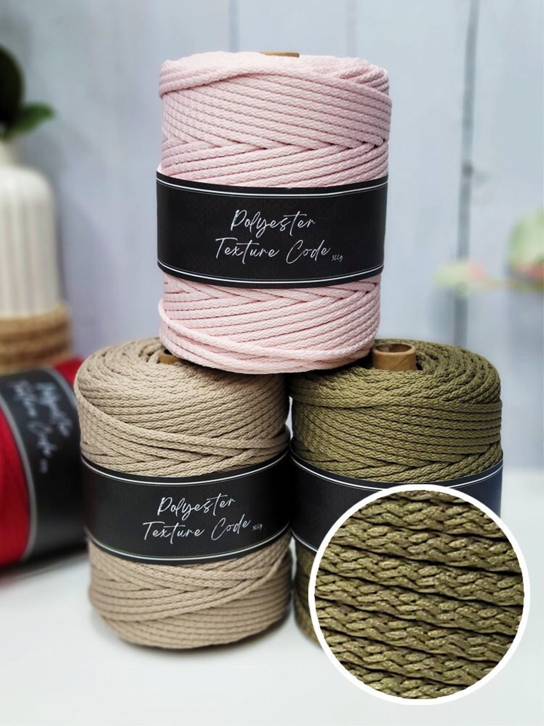 5.0MM ZIGZAG Crochet Polyester Cord 130yards a Full Roll Perfect for ...