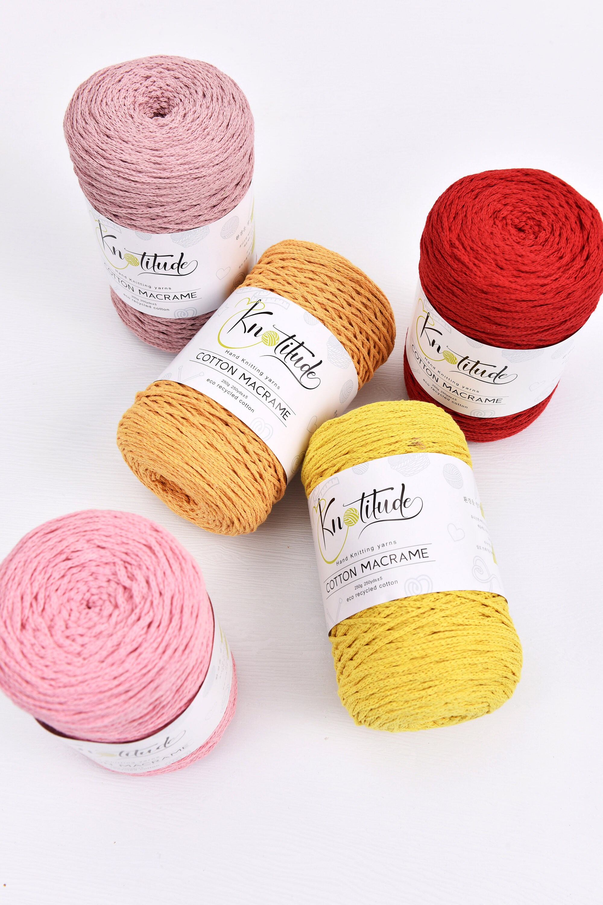2mm Recycled Cotton Macrame Cord, Knot Knitting Yarn, 250 Yards - Etsy