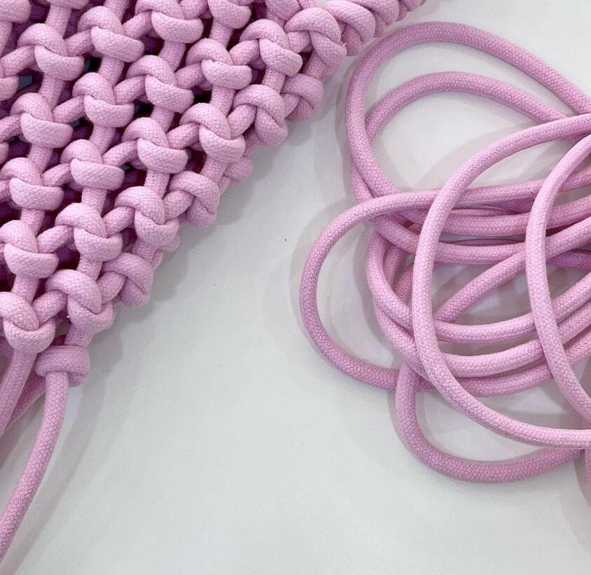 6.0mm Chunky Braid Cotton Cord Macrame Rope Bag Making Rope 50yards a ...