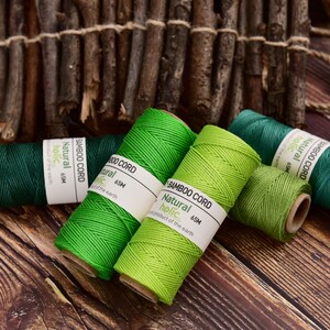 65meters Polished BAMBOO CORD 1.0MM Dia. 100% BAMBOO Yarn 20lb Test ...