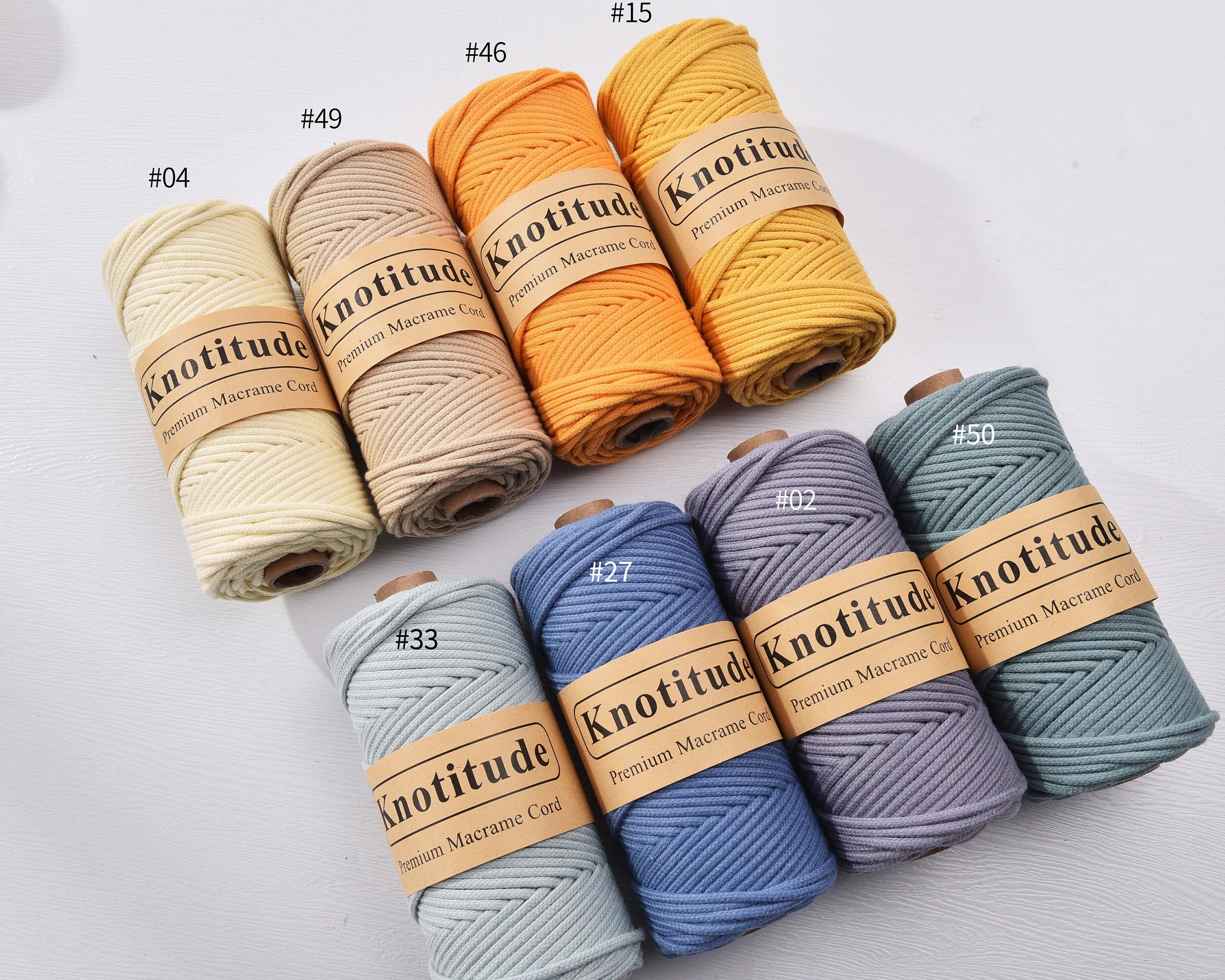 Knotitude Macrame Braided Cotton Cord 3mm X 100yds Natural Macrame ...