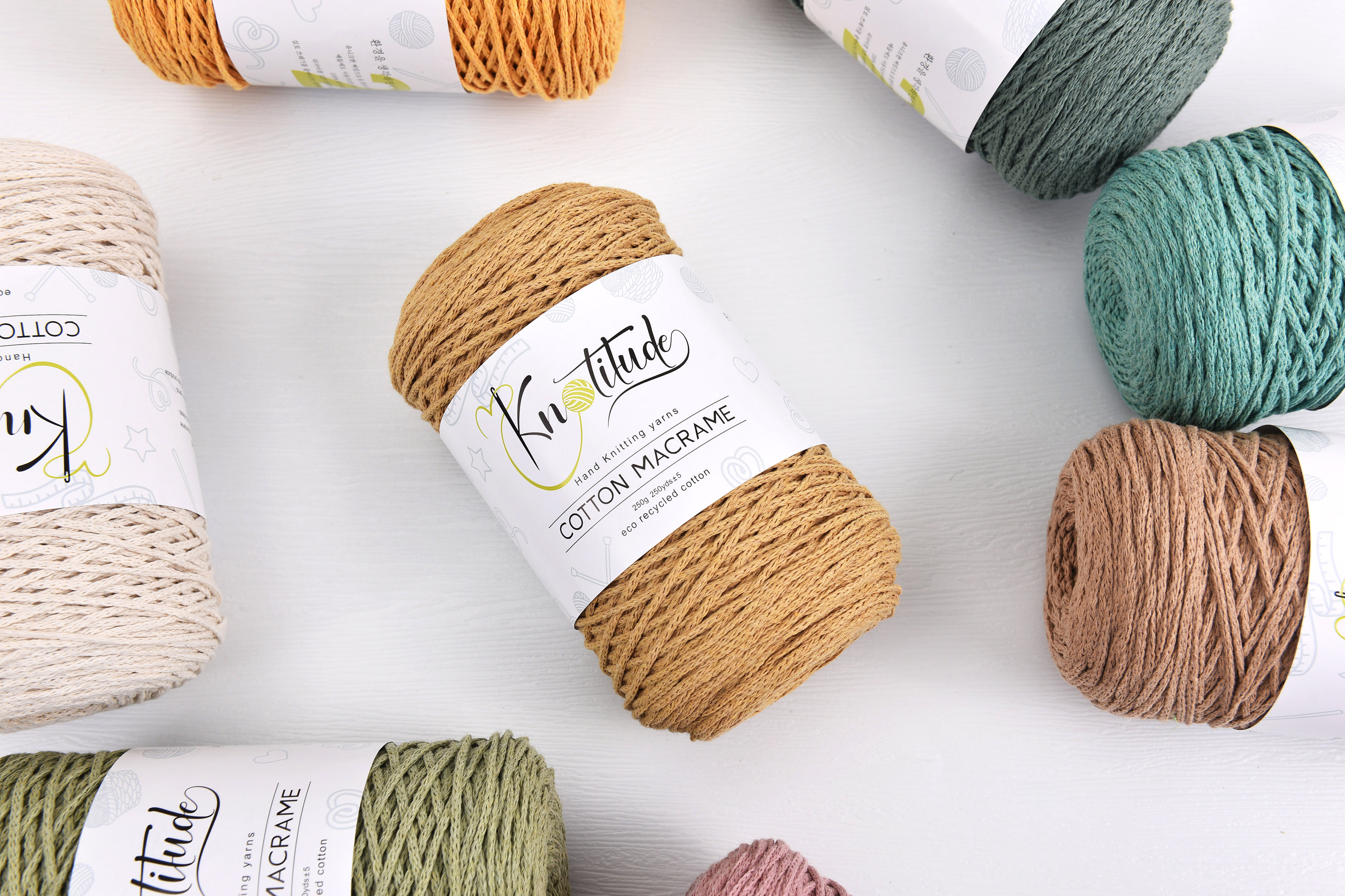 Knotitude MACRAME CORD 2mm X 250yards a Roll, Cotton Feel Recycled Soft ...