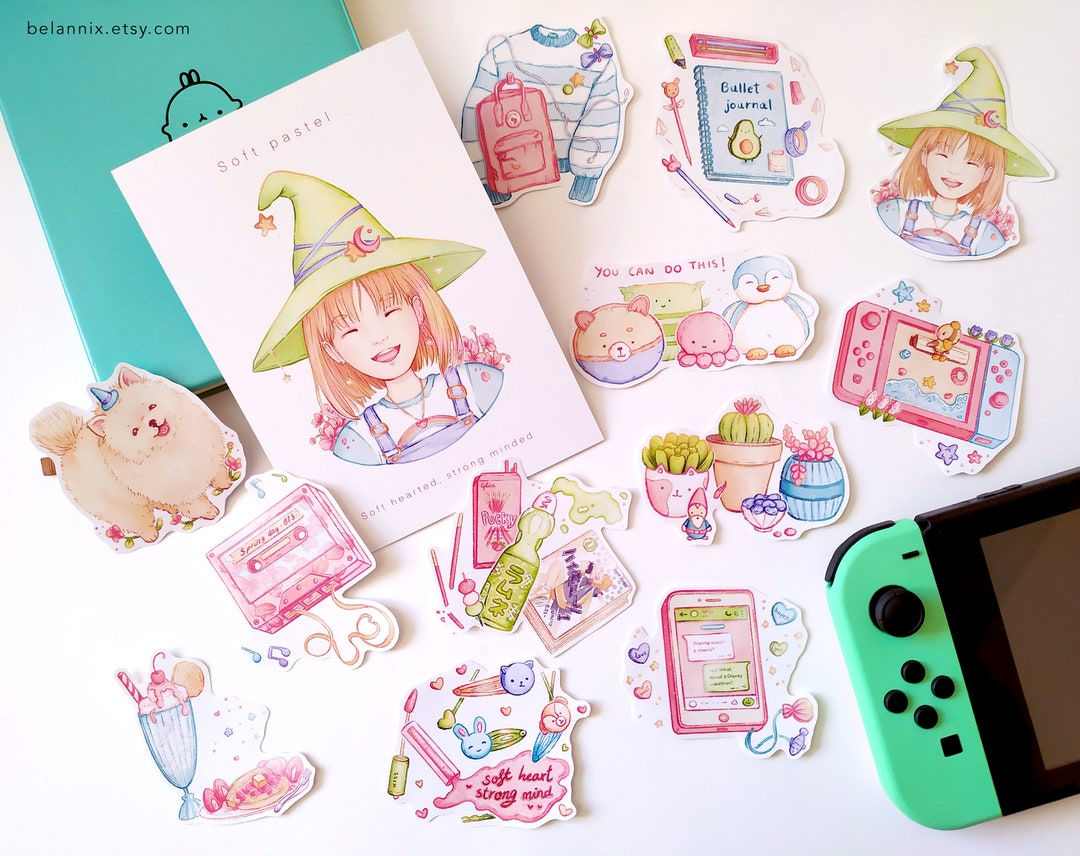 Soft Pastel Sticker Set Free Mini Print Soft Pastel - Etsy